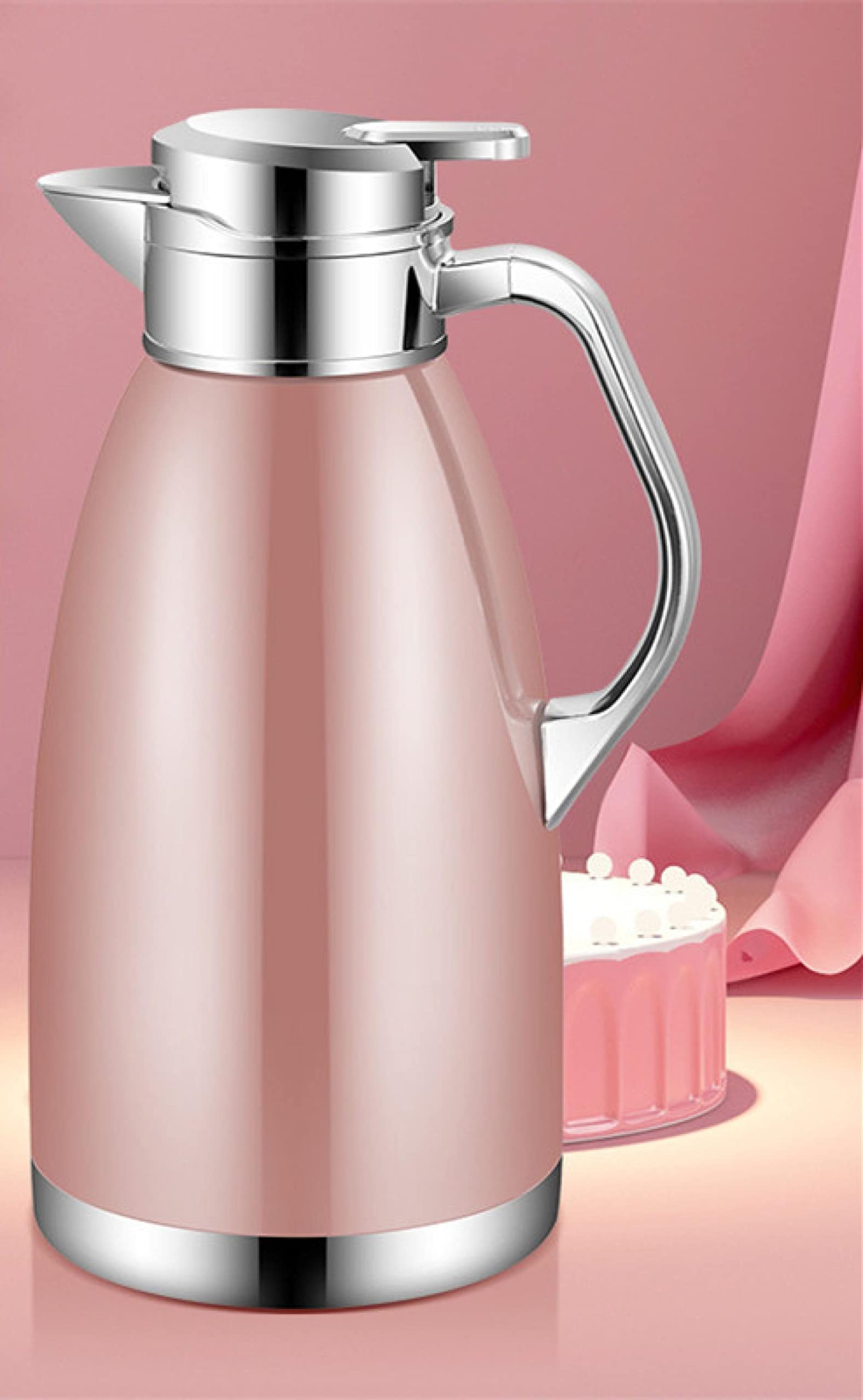 Amazon | 304ステンレス真空ローマ瓶、ポット、ポット、開湯ポット、家庭用保温ポット、卓上型保温ポット、1.8 L/2.3 L大容量真空断熱ポット 2.3L B | DHEEFNY ...