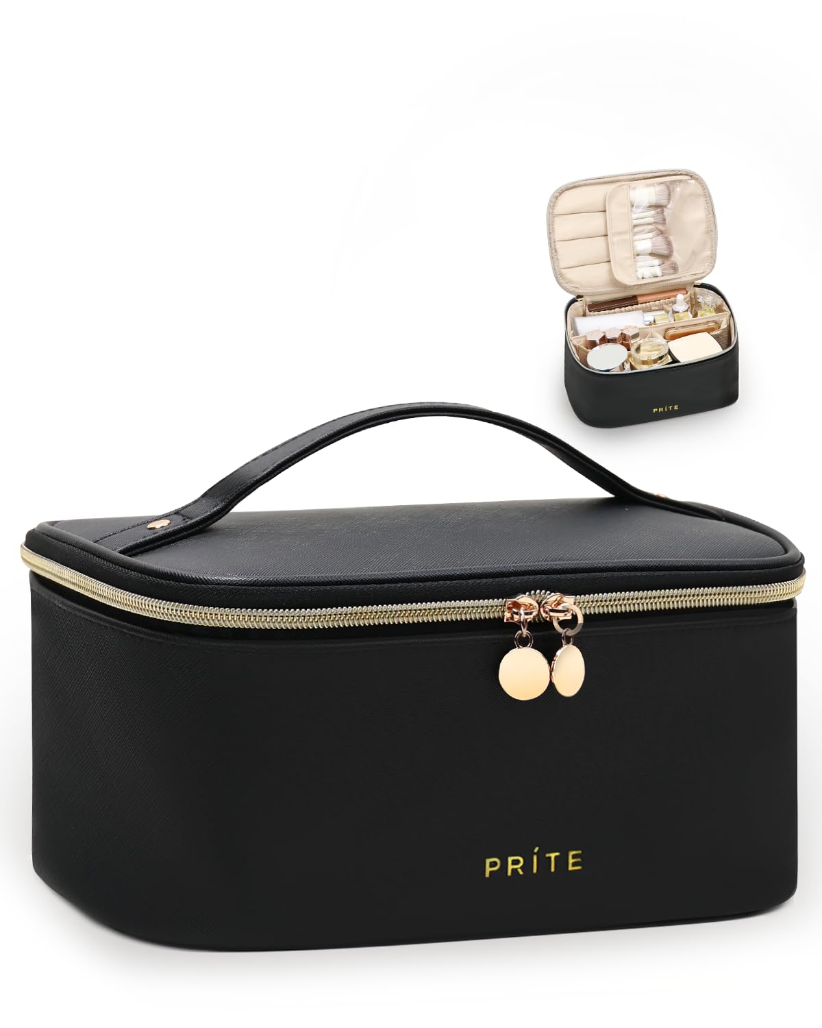 Amazon.com: Prite Makeup Bag, Large Capacity Portable Travel Cosmetic ...