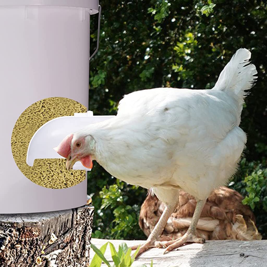 HASTHIP® Easy Poultry Feeder Chicken Feeder Duck Feeder with 6 Feeders ...