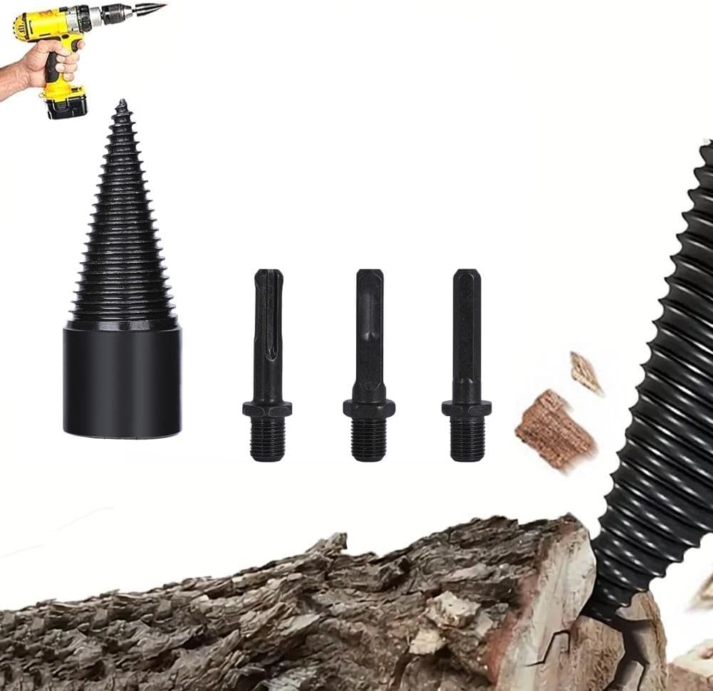 Wood Log Splitter Firewood Drill Bit, 45mm+32mm Heavy Duty Log Splitter ...