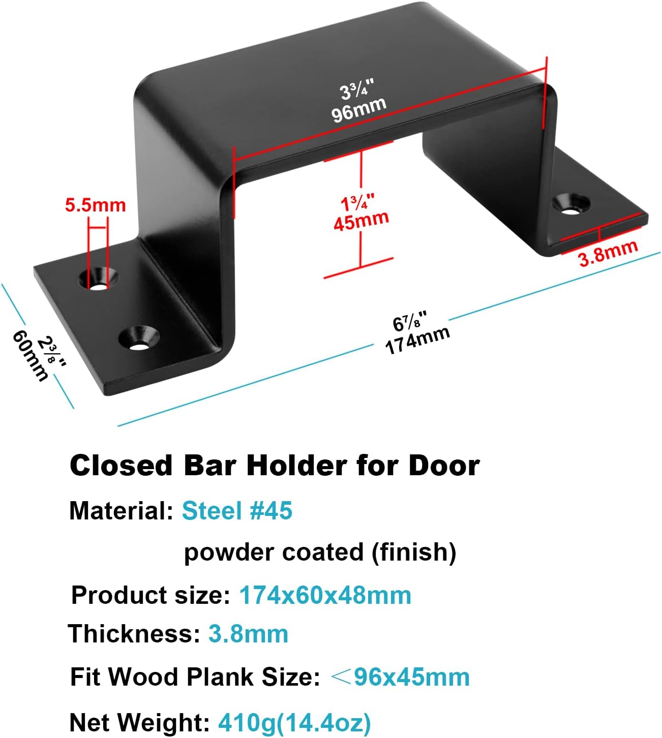 Black Door Barricade Holder for 2x4 Lumber, Lock Philippines | Ubuy
