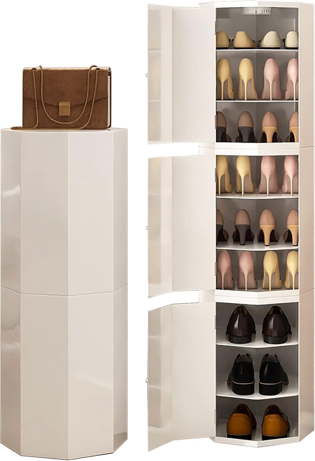 360-Degree Rotating Vertical Shoe Rack Space-Saving Modern Design 35cm ...