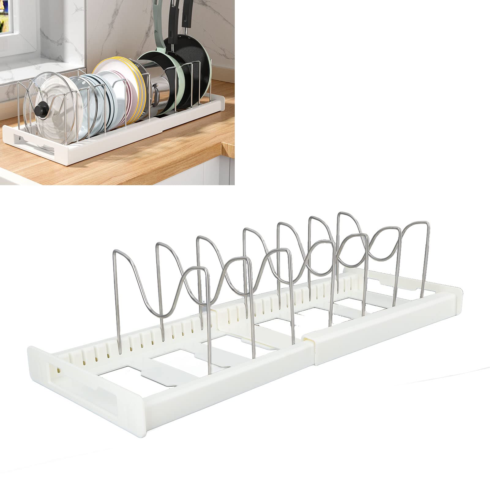 Snapklik.com : OUCRIY Expandable Pot Organizer Anti Slip Adjustable ...