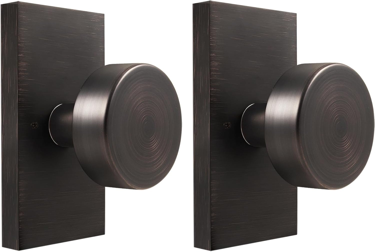 HIEMEY Dummy Door Knob Interior, Oil Rubbed Bronze Door Handle Modern Round Heavy Duty Door ...