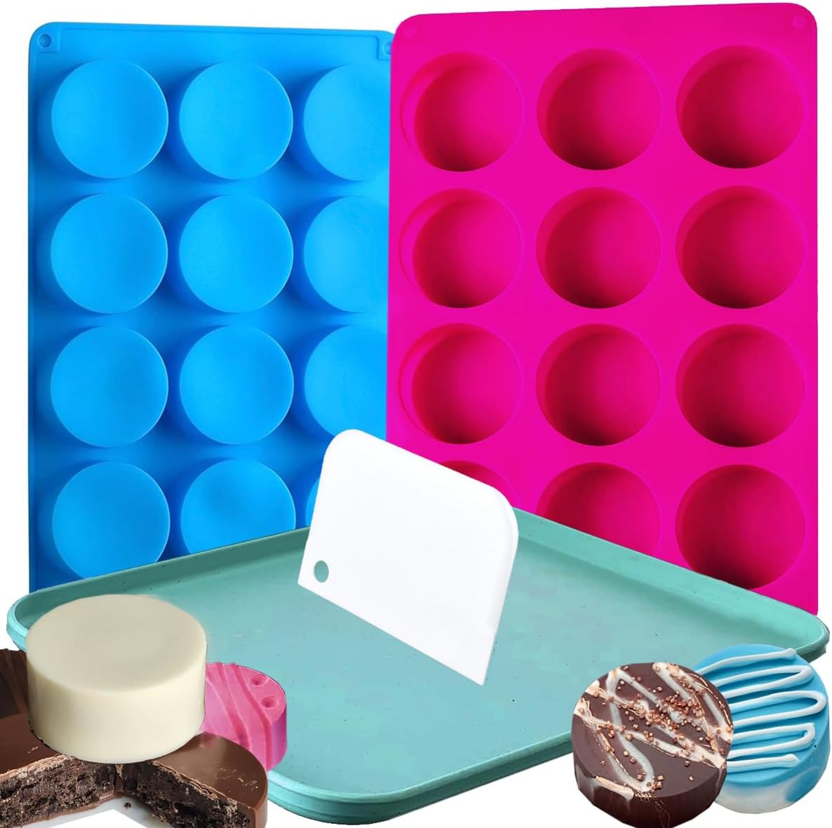 Amazon.com: Cake puck Mold Set, Chocolate Covered Flat Cake Pop Mold, 2 ...