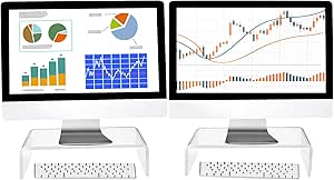 Amazon.com: Jetec 2 Pcs Acrylic Monitor Stand Desktop Video Acrylic ...