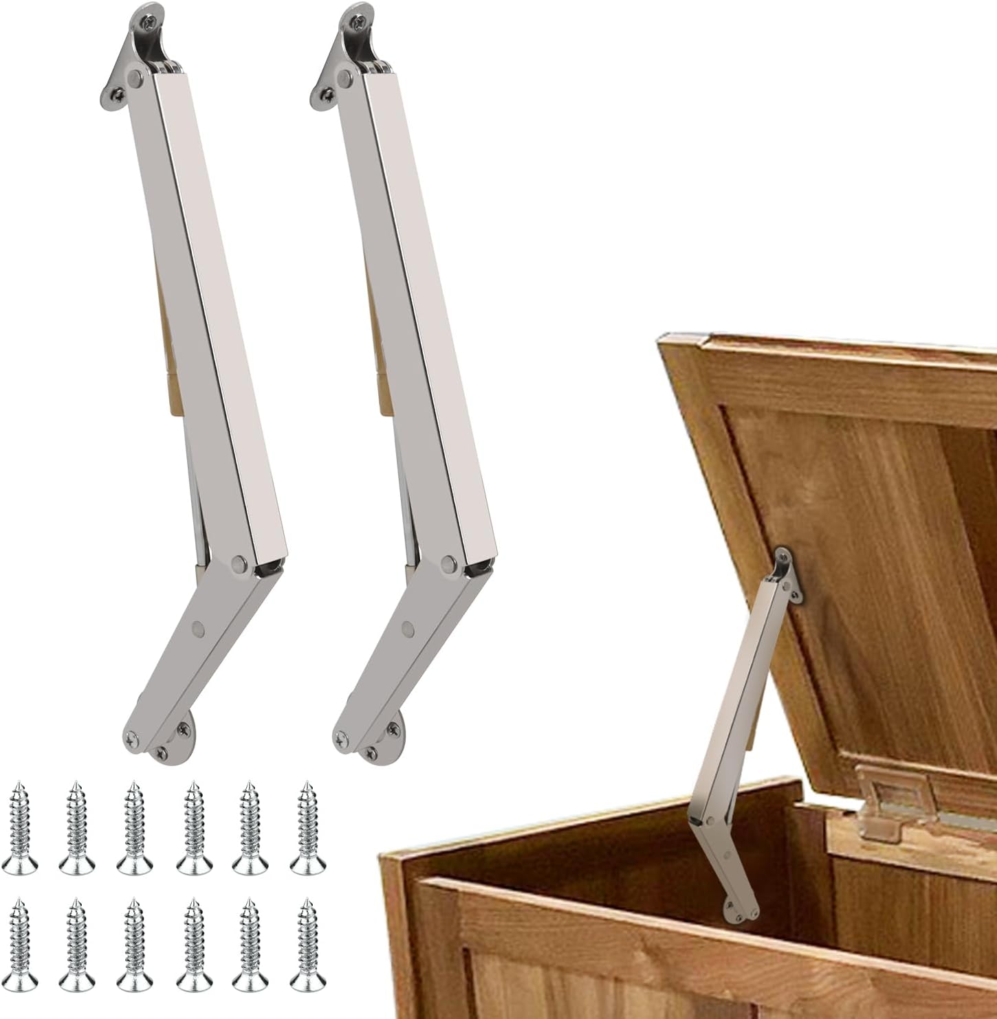 2 Pack | 200N Gas Strut Spring Hinges for Heavy Lids to Keep Stay, Slow ...