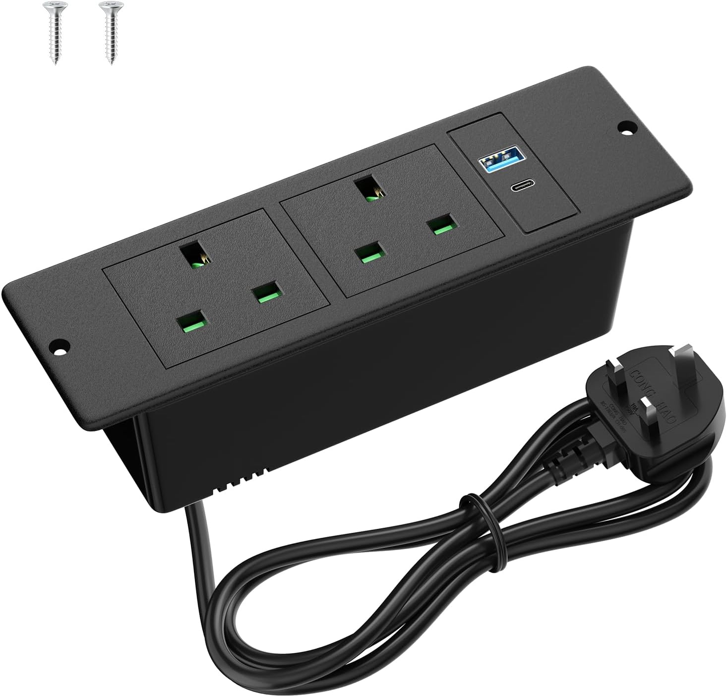 Desk Power Strip with USB C PD 20W, Ohuo Desktop Power Sockets ...