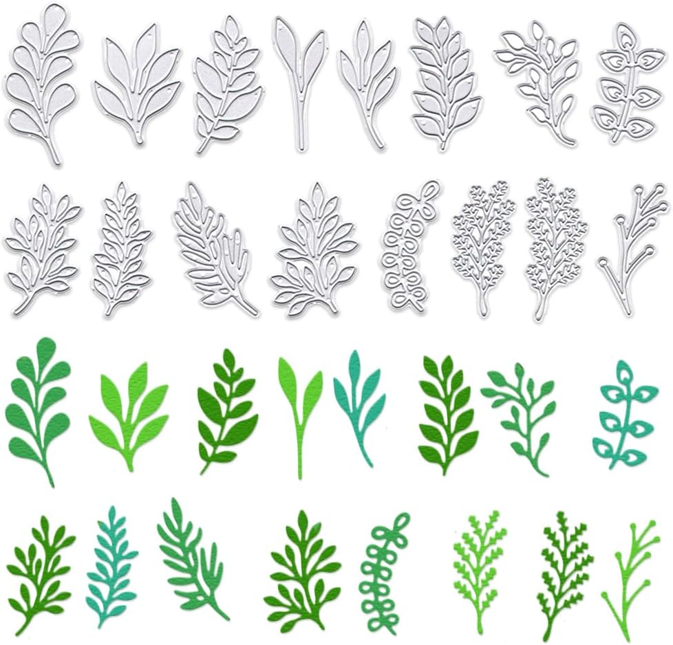Amazon.com: ALIBBON 16 Pcs Leaf Die Cuts for Card Making, Branch Leaves ...