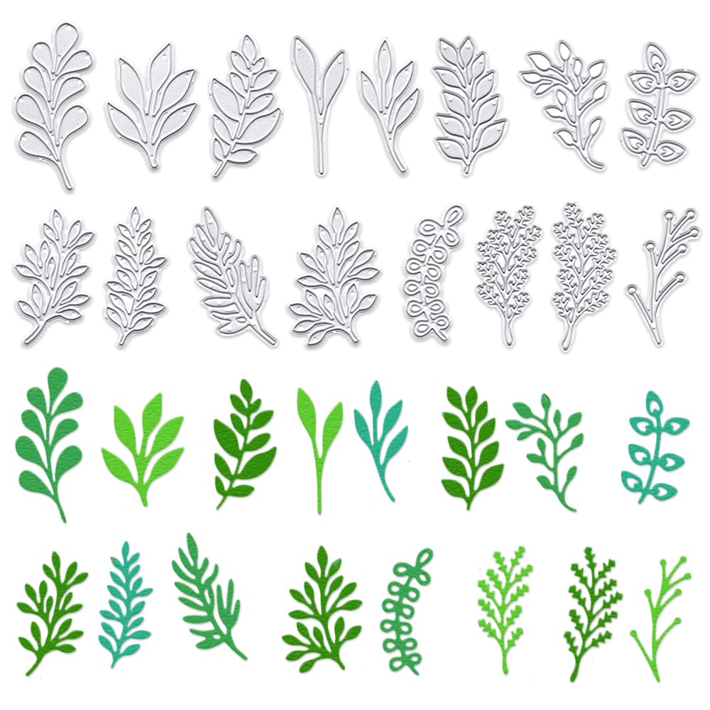 Amazon.com: ALIBBON 16 Pcs Leaf Die Cuts for Card Making, Branch Leaves ...