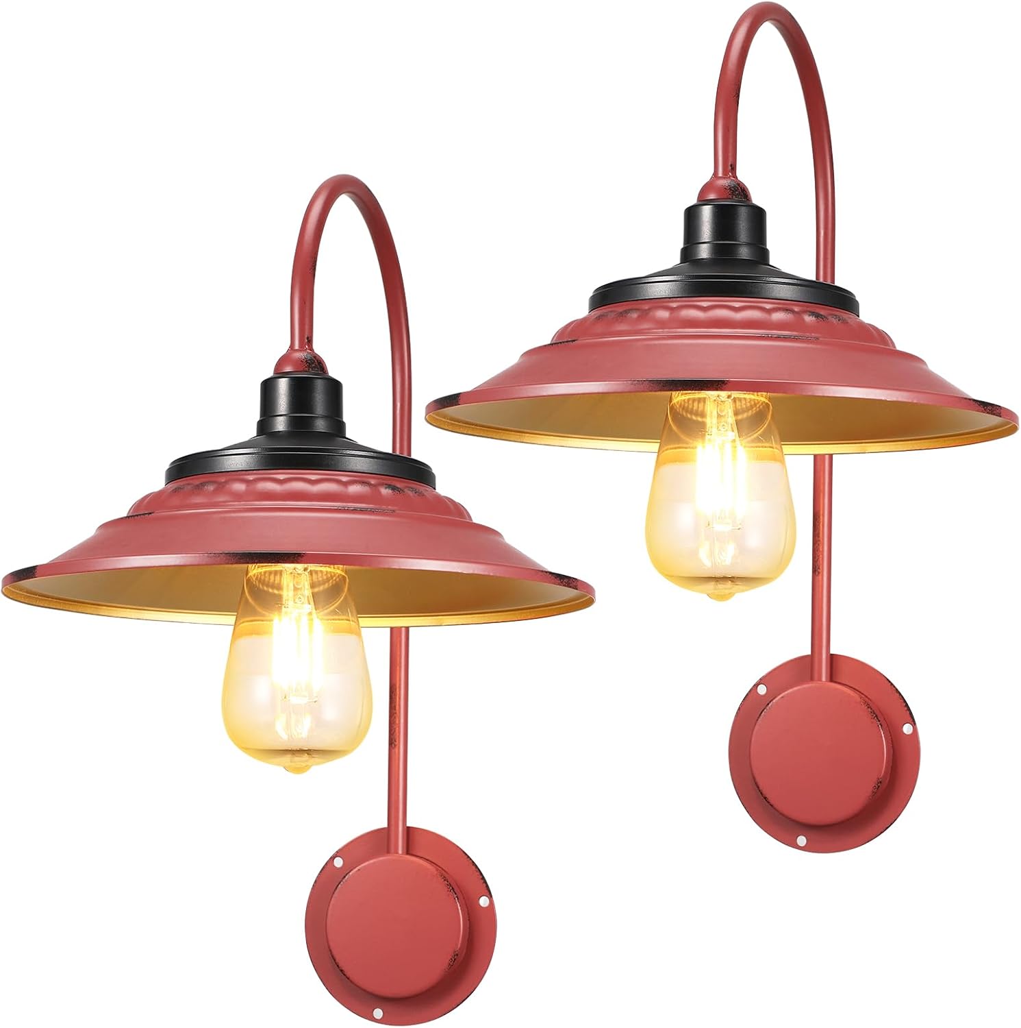 XIFEINIU Solar Barn Lights Outdoor, 2PCS Waterproof Wall Light Fixture ...