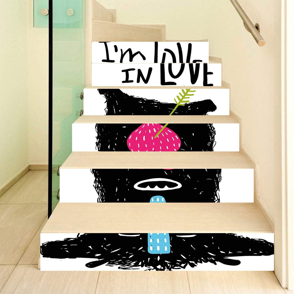 Buy Quirky Decor 3D Stair Stickers Decals-6Pcs/Set,Cute Hairy Monster ...