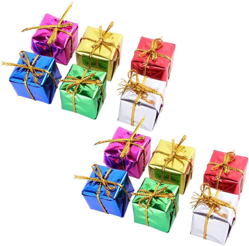 Amazon.com: Christmas Mini Box Ornaments: 120Pcs Metallic Foil Wrapped ...