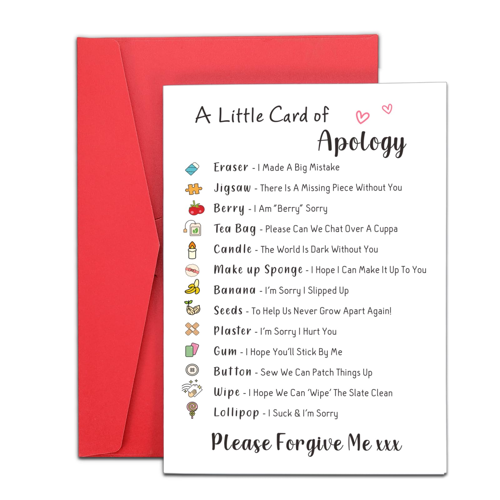 Amazon.com : Unique Valentines Cards Funny Listing Apology Card for Him ...