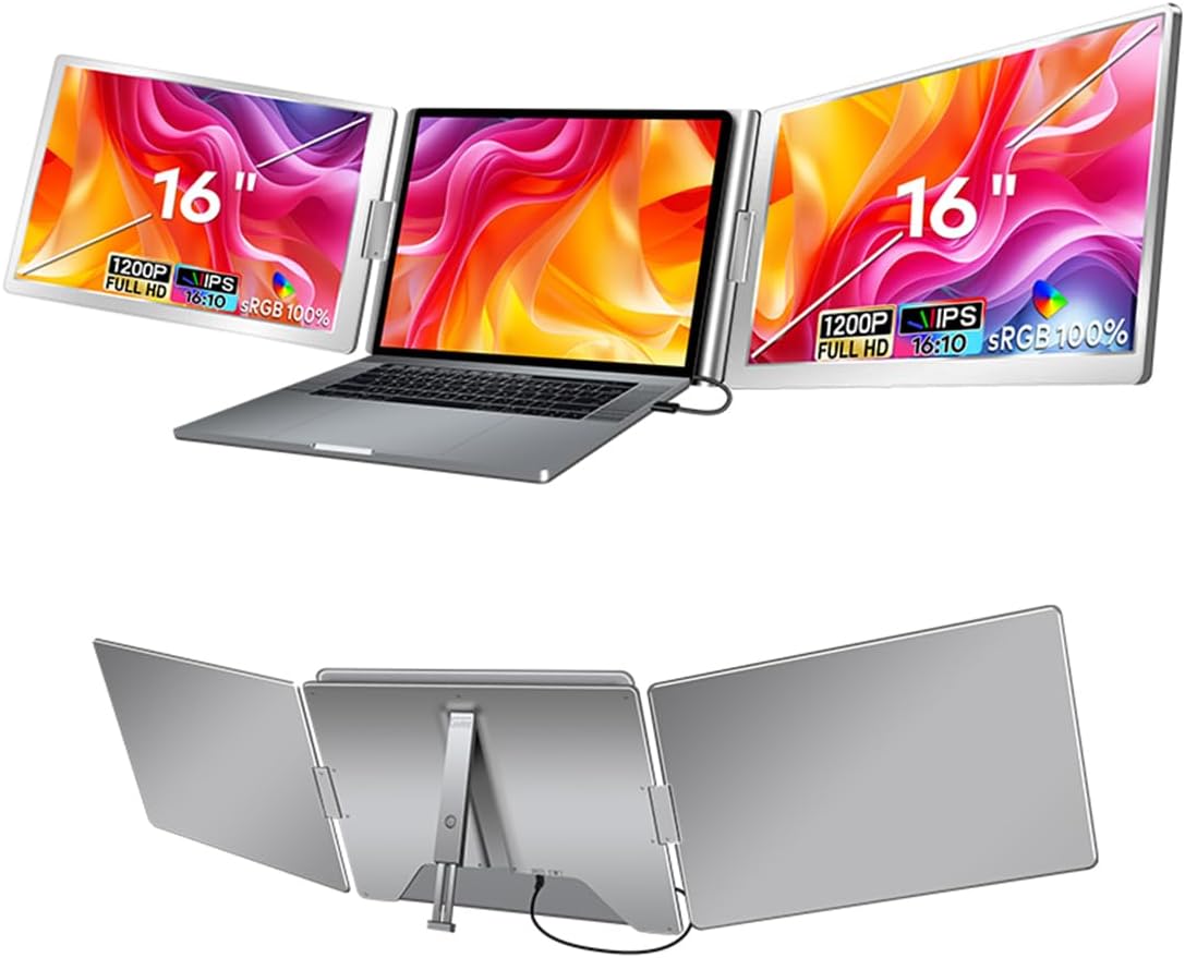 RIITEK 14" Quad Monitor Laptop Screen Extender - Portable FHD 1080P IPS ...
