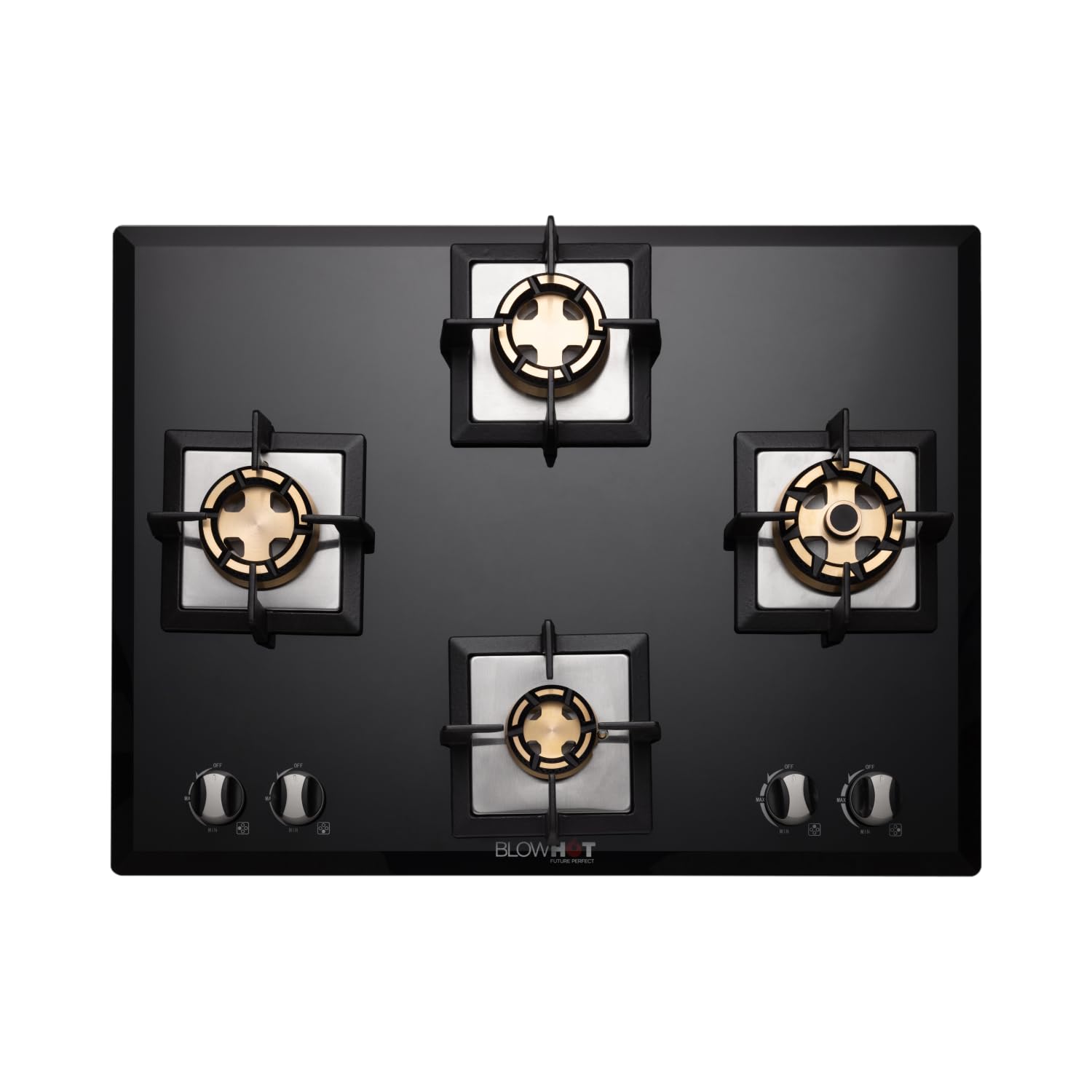 BLOWHOT Pluton 4 Burner Battery Operated Built - In Gas Hob Heavy Brass ...