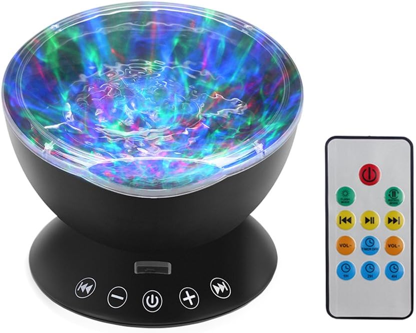 StarLight Ocean Wave Projector with 7 Colors Night Light Built-in Mini ...