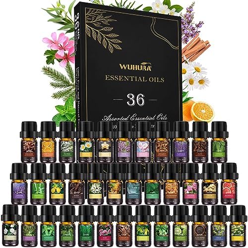 Amazon.com: 36 Pcs Essential Oils Set, Essential Oils for Diffuser, Aromatherapy, Humidifier ...