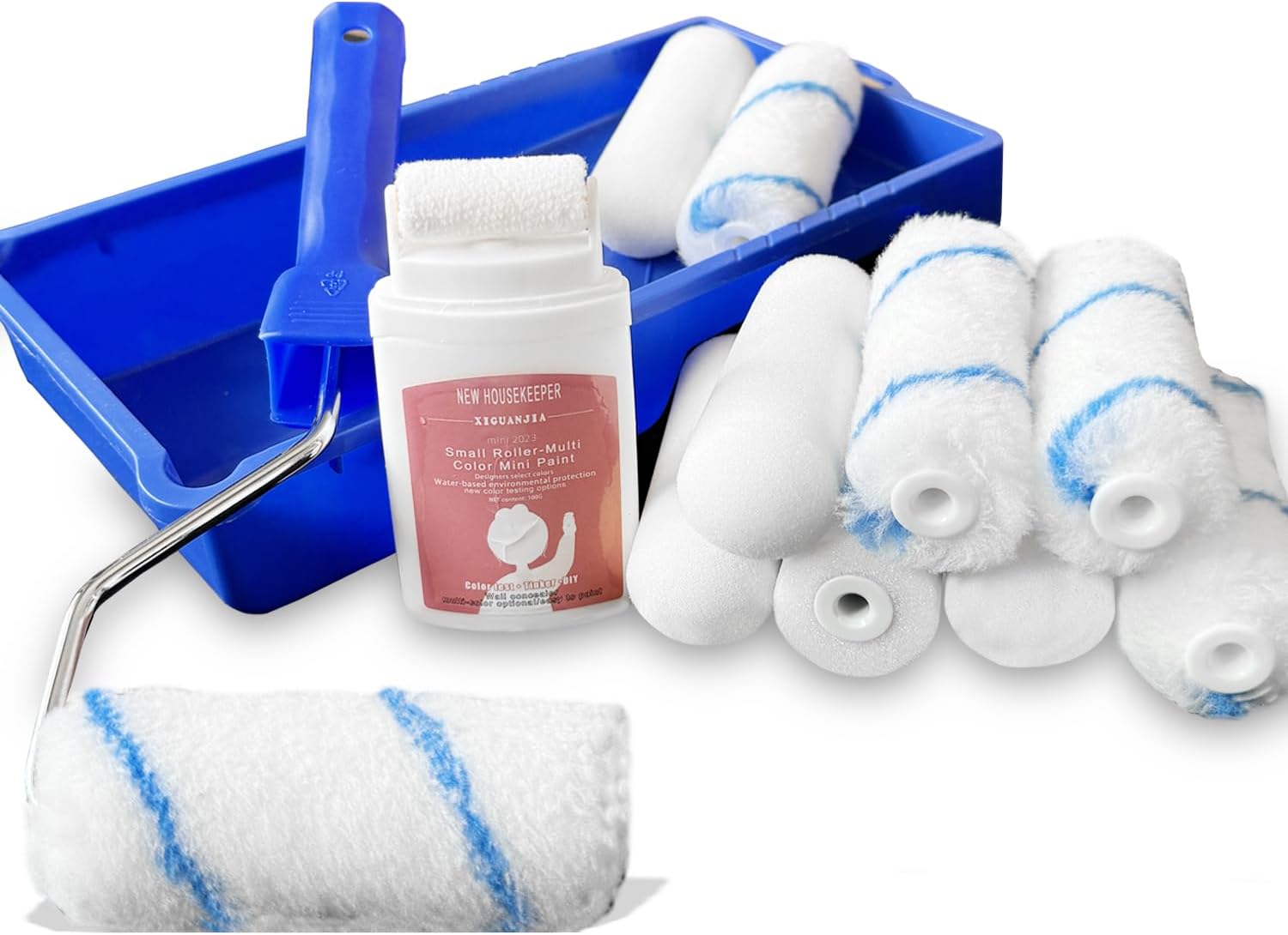 Foam Paint Roller,4"House Painting Roller Brush,Small Paint Tray Set ...