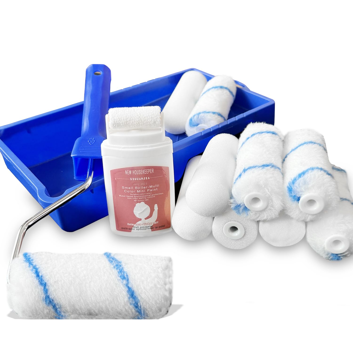 Foam Paint Roller,4"House Painting Roller Brush,Small Paint Tray Set ...