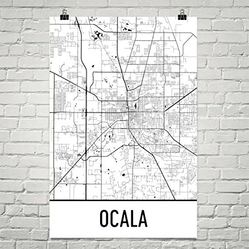 Ocala FL Map, Ocala Florida Art, Ocala Print, Ocala Poster, Ocala Wall ...