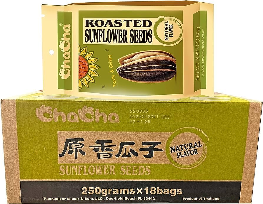 Amazon.com : Chacha Sunflower Roasted and Salted Seeds Pack of 18 (All ...