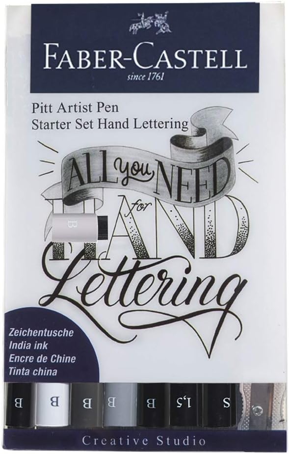 LEBENSKOMPASS Handlettering Stifte Set 6 wasserbasierte Hand Lettering ...