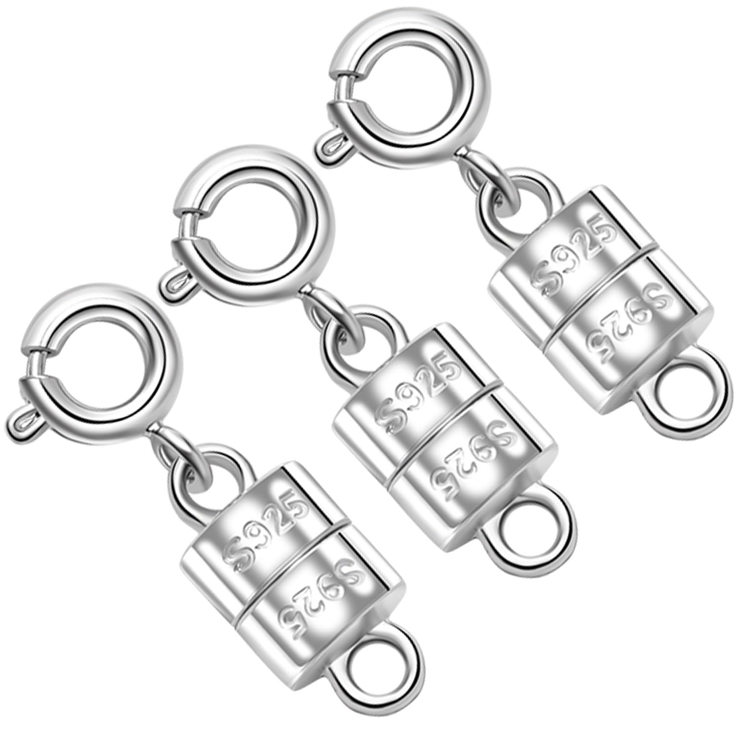 Amazon.com: S925 Sterling Silver Magnetic Necklace Clasps and Closures ...