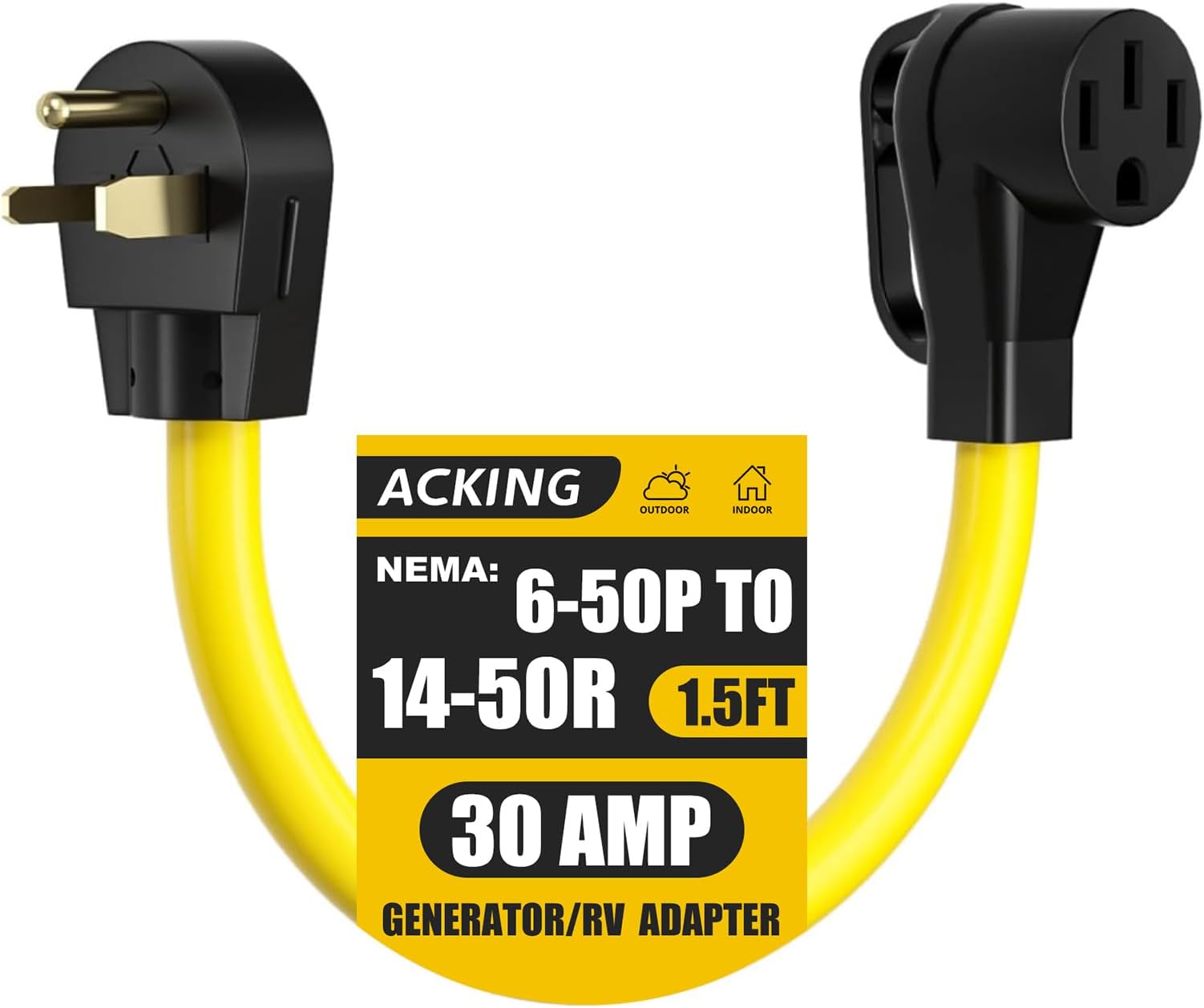 Amazon.com: ACKING NEMA 6-50P to 14-50R Adapter, 50 Amp 3 Prong Welder ...