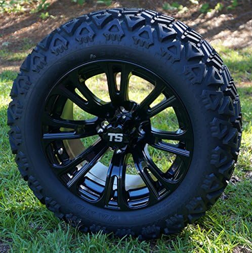 Amazon.com: GOLF CART TIRE SUPPLY 14in VAMPIRE Machined/Black Aluminum ...
