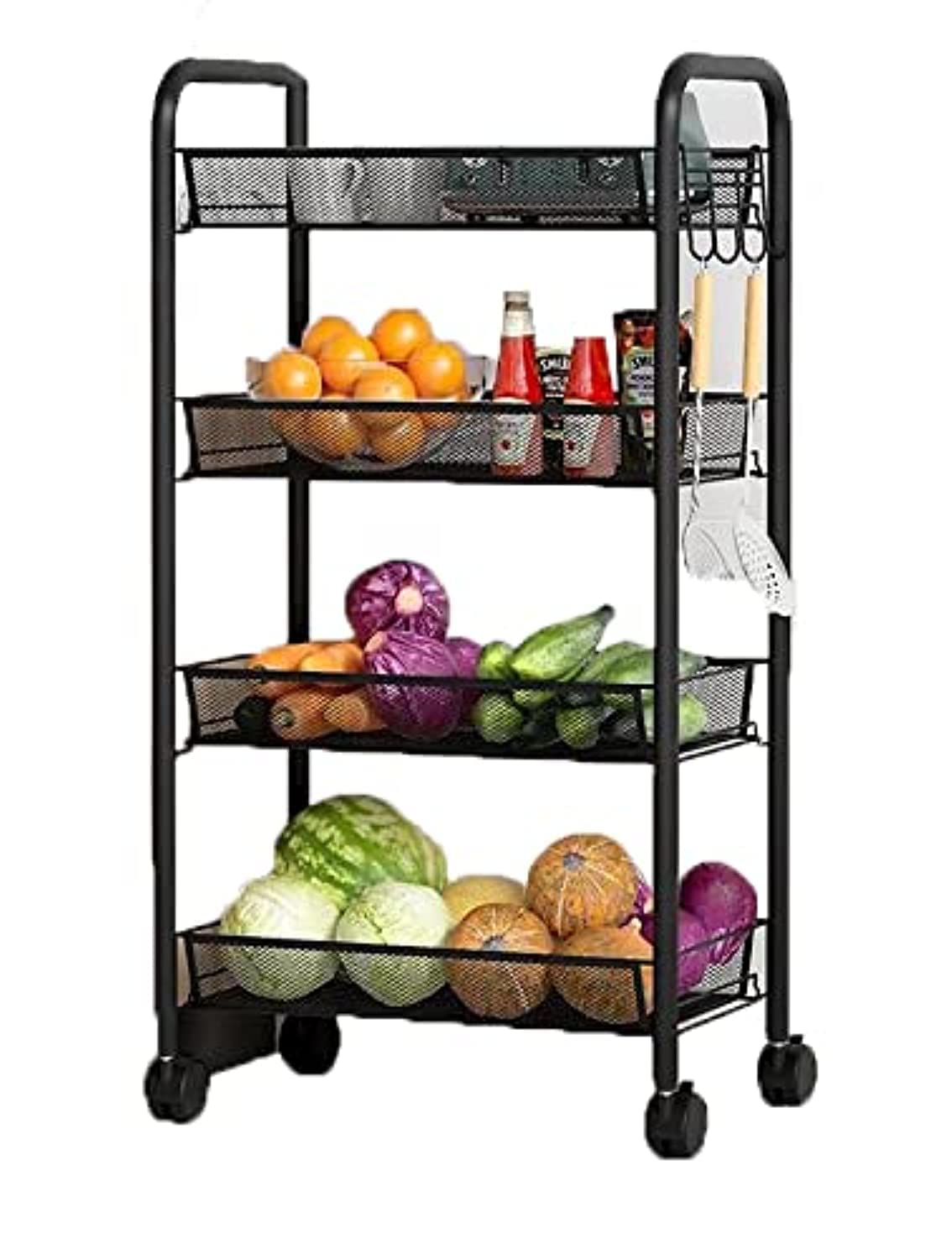 Buy Orchid 4-Tier Multiuse Kitchen Organizer Rack Storage Trolleys ...