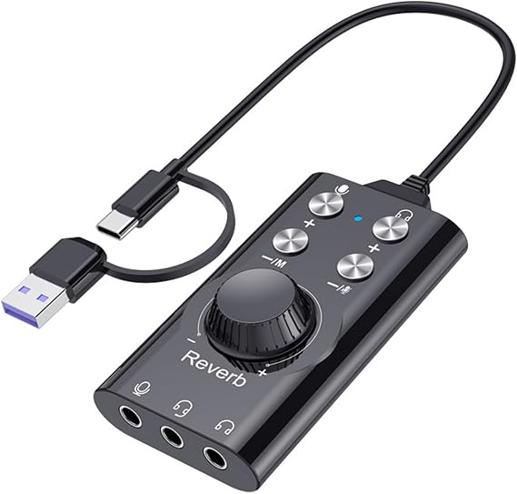 Amazon.com: HOSONGIN Portable USB Audio Interface, Type-C to 3.5mm ...