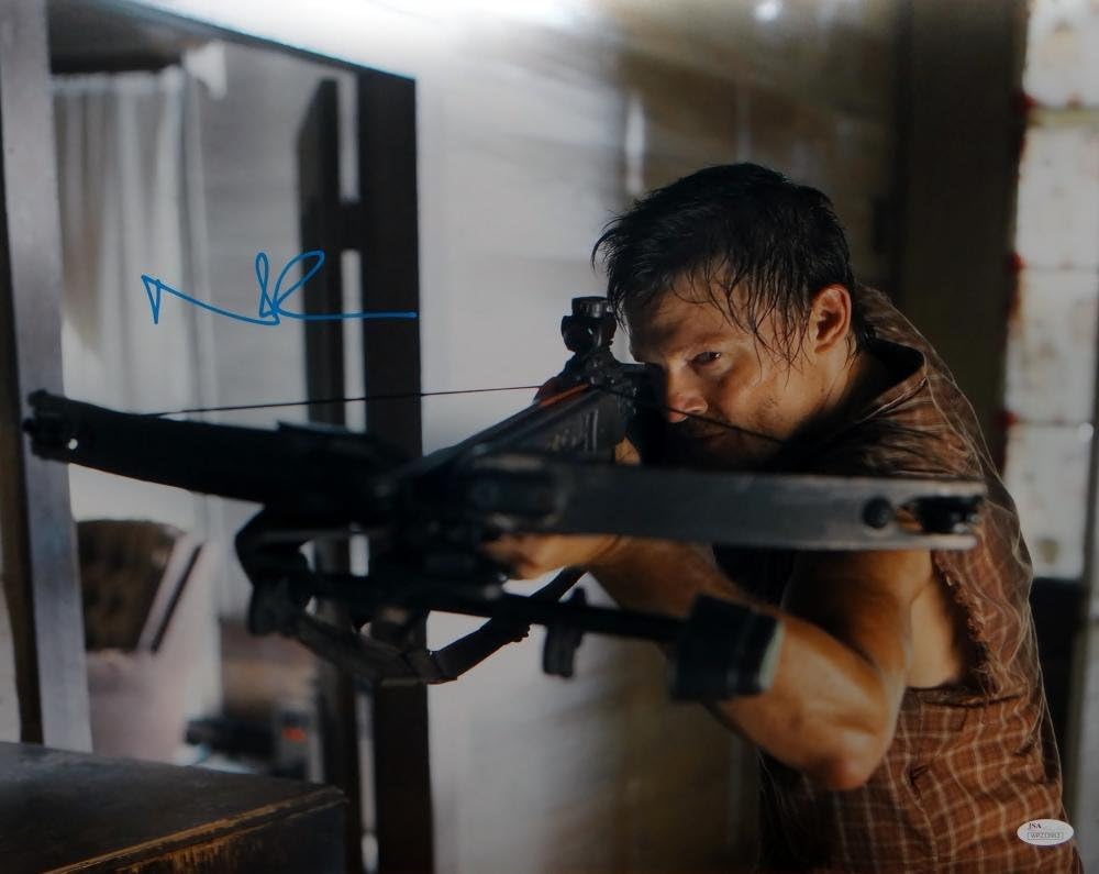 Norman Reedus Signed Walking Dead 16x20 Crossbow Plaid Shirt Photo- JSA ...