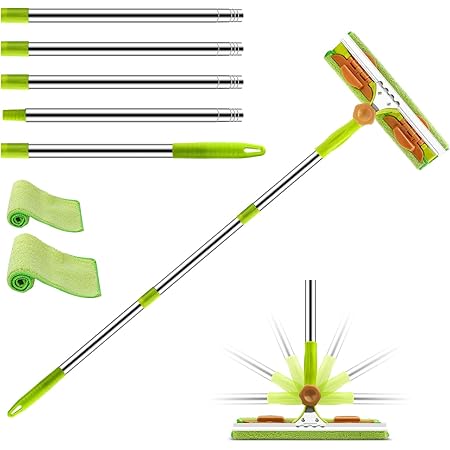 Zindoo Window Cleaner Squeegee 2 in 1 Telescopic Extendable Window ...