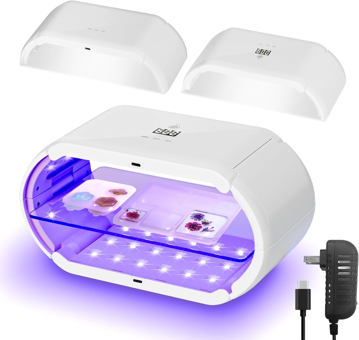 Amazon.com: Ranrose 46W UV Resin Light: Two-Sided UV Light for Resin Curing with Digital Display ...
