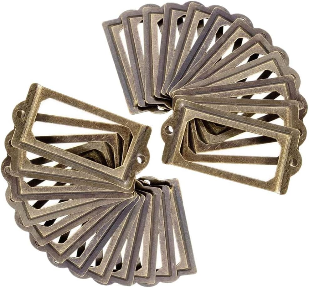 Gomild Metal File Tags Labels, File Label Holders, 100 Pcs File Name ...