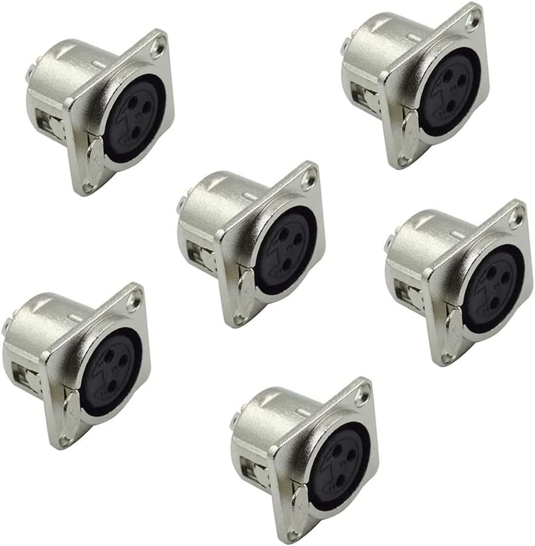 Amazon.com: uxcell 3-Pin XLR Female Jack Panel Mount for Microphone ...