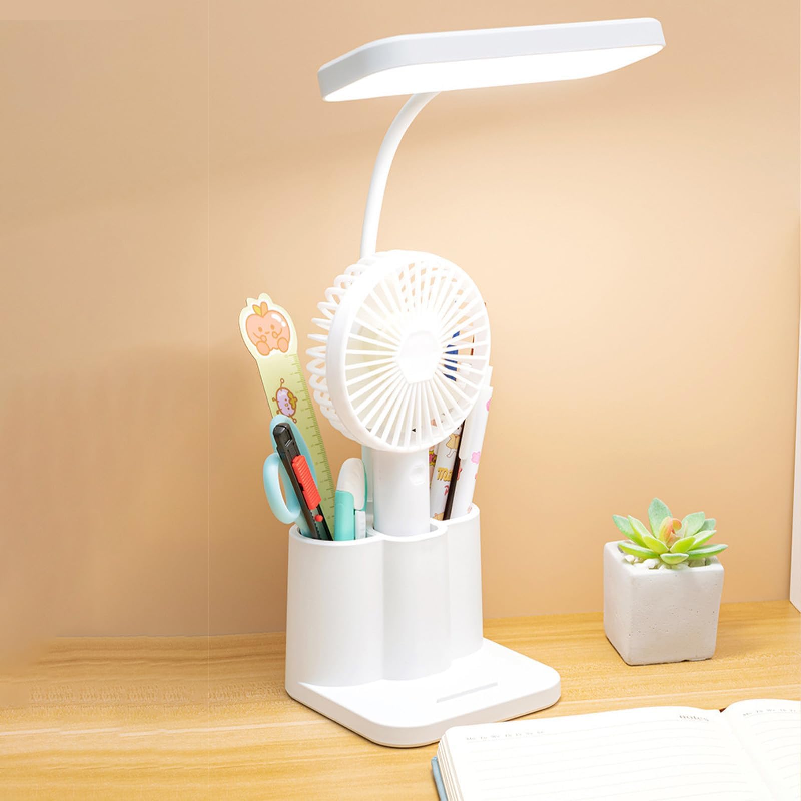 Desk Lamp Foldable Reading Lamp With Pen Holder, 3 Grade Light ...