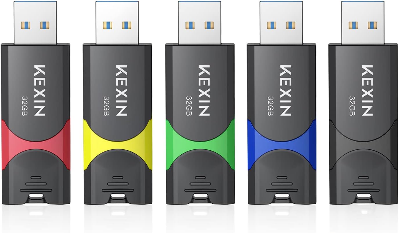 Amazon.com: KEXIN 32GB Flash Drive 5 Pack Thumb Drive USB Flash Drive USB 3.0 Memory Stick 32G ...