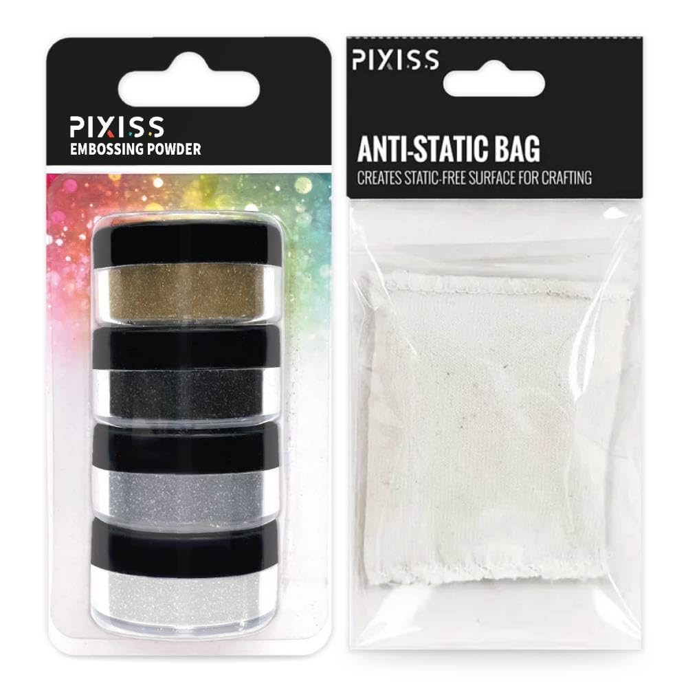 Amazon.com: Pixiss Embossing Kit with Anti Static Bag - .15 oz Black ...