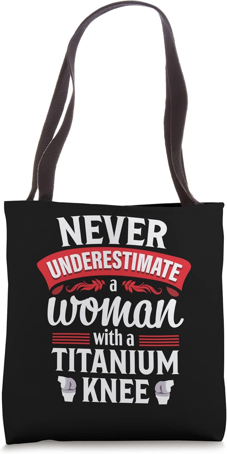 Amazon.com: Knee Replacement Funny Woman Surgery Recovery Tote Bag ...