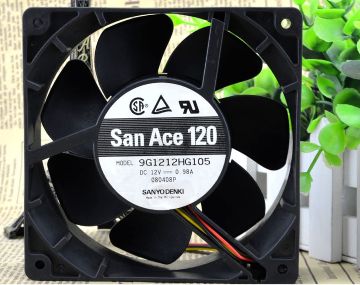 Amazon.com: 9G1212HG105 San Ace 120 120X120X38MM 12V 0.98A 12cm 4-Wire ...