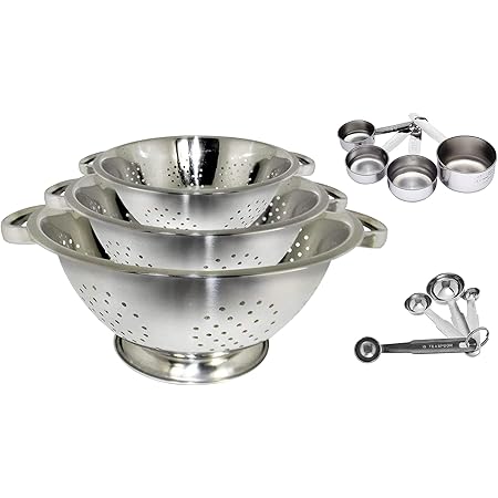 Amazon.com: ExcelSteel Colander set, Stainless steel, Colanders: Home ...