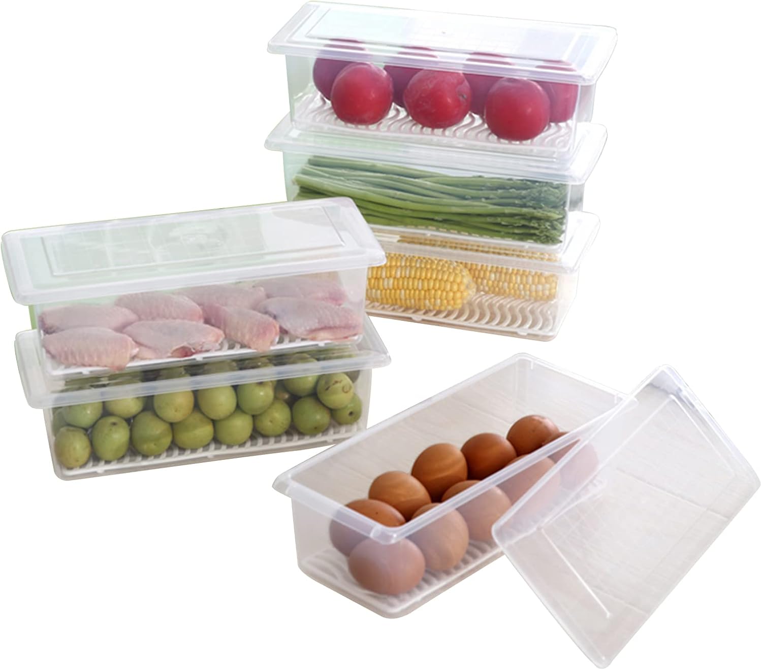 Amazon.com: TRBIDRBO 6 Pack Food Storage Container for Refrigerator ...