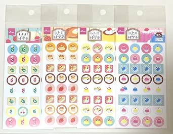 Amazon.co.jp: Daiso Retro Chic Pure Cafe Sheet Stickers, Set of 4 ...