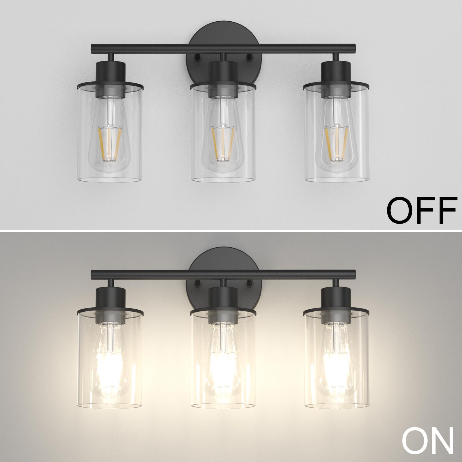 Snapklik.com : Aipsun Bathroom Vanity Light Farmhouse 3 Light Matte ...
