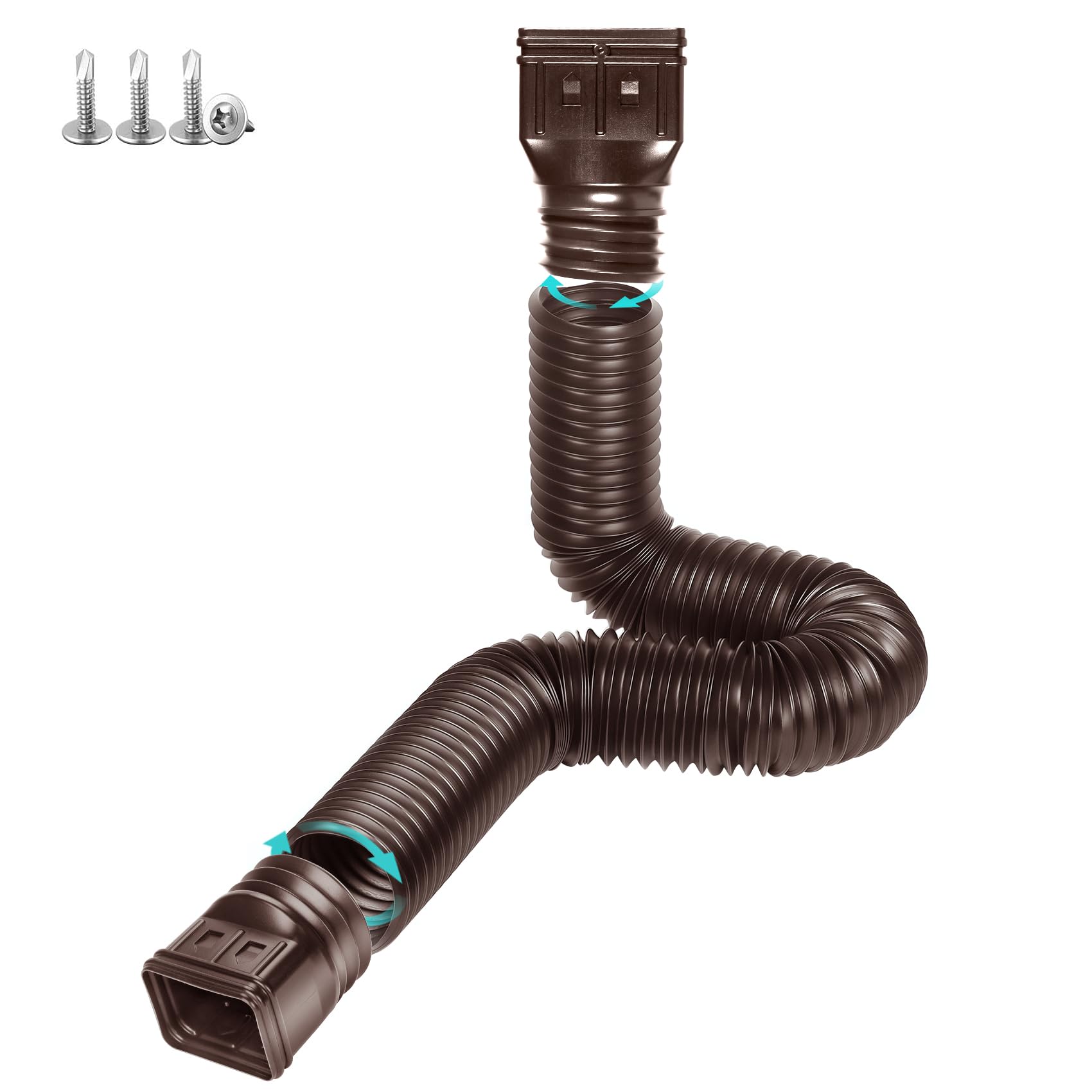 Buy TAEYONK Brown Gutter Downspout Extensions,Rain Gutter Downspout ...