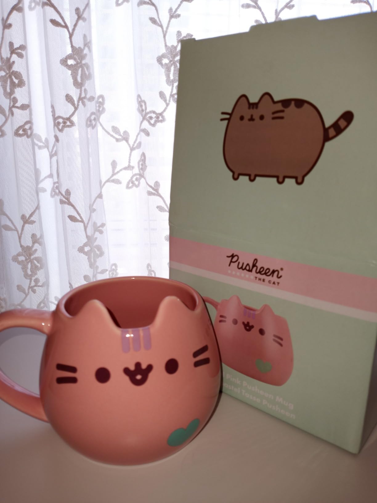 Amazon.com | Enesco Pusheen Sculpted Pastel Mug 16 oz (Pink): Coffee ...