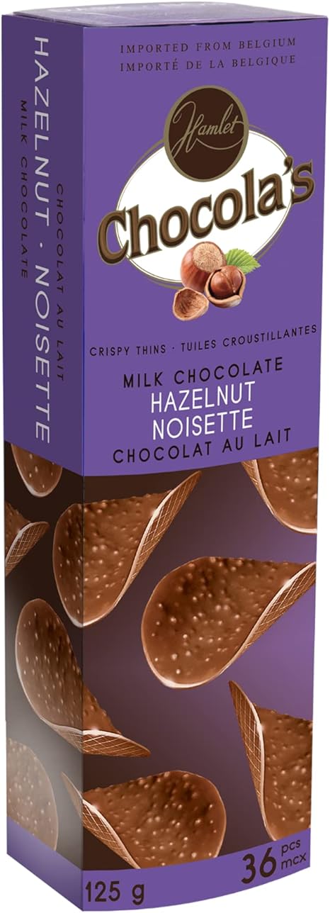 Hamlet Chocola's, Crispy Thins, Milk Chocolate - Hazelnuts, 125g ...