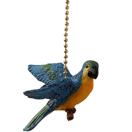 TiKi Tropical Macaw Parrot Bird Ceiling Fan Light Pull - Ceiling Fan ...